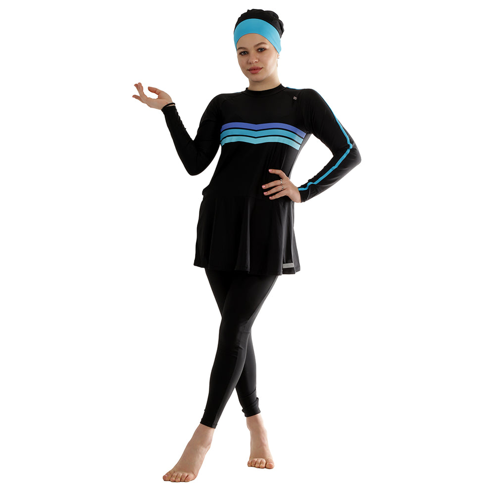 BURKINI Active Chevron Full Cover Swimsuit – VEILKINI